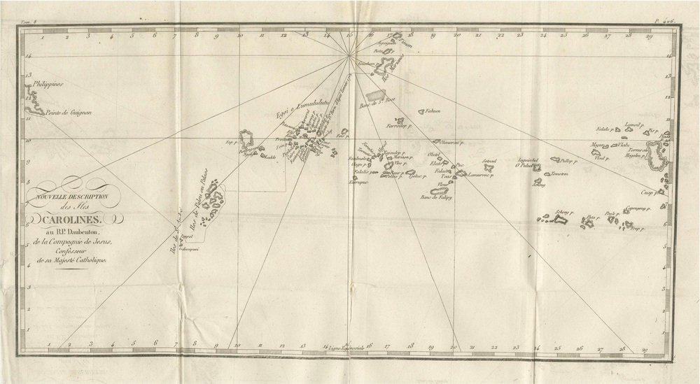 Mapa antiguo de las islas Carolinas y primera exploración del Pacífico, década de 1760 en venta ...