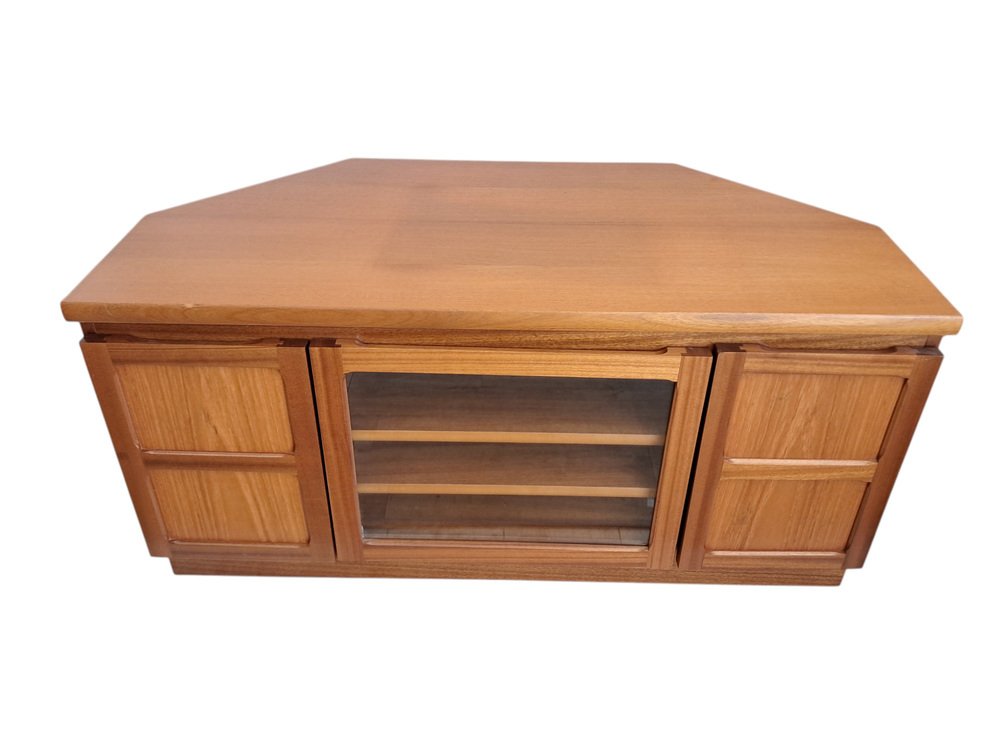Vintage Nathan TV Video Corner Unit in Teak, 1980 for sale at Pamono