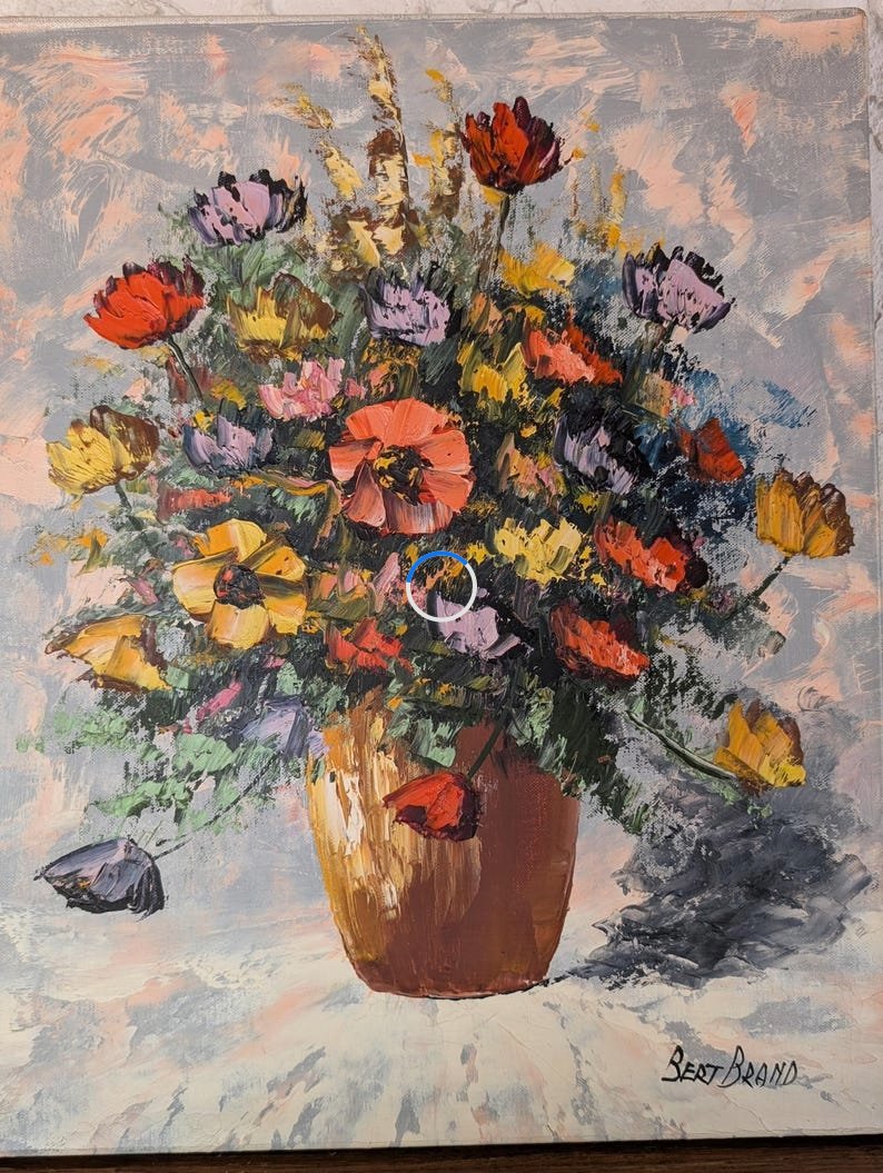 Bert Brand, Bouquet of Flowers, 1990s, Oil on Canvas for sale at Pamono