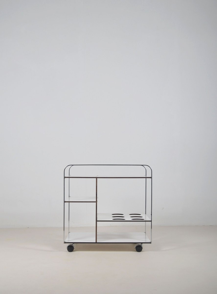Italian Serving Trolley with Sleek Design, 1980s for sale at Pamono