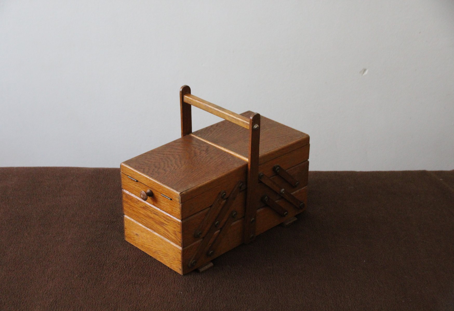 Wooden Folding Sewing Box, 1950s for sale at Pamono