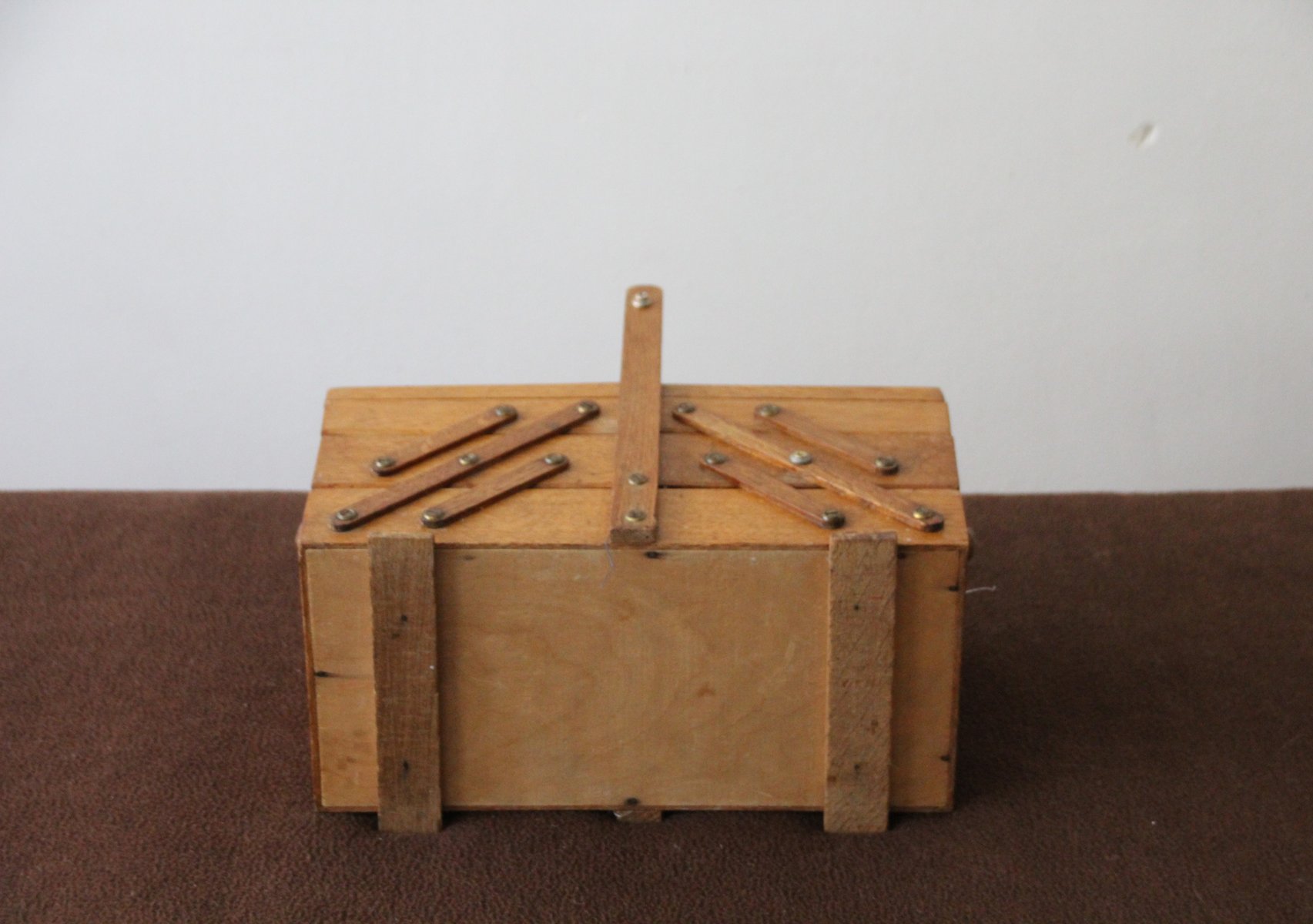 Wooden Folding Sewing Box, 1950s for sale at Pamono