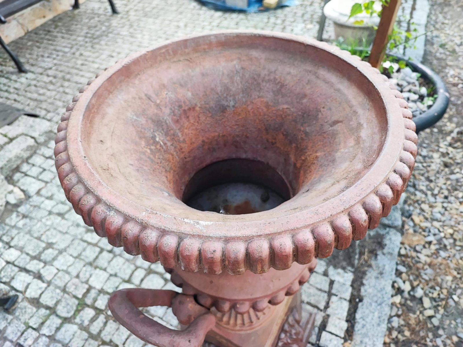 Neo-Gothic Cast Iron Flowerpot with Devils Heads on the Sides for sale ...