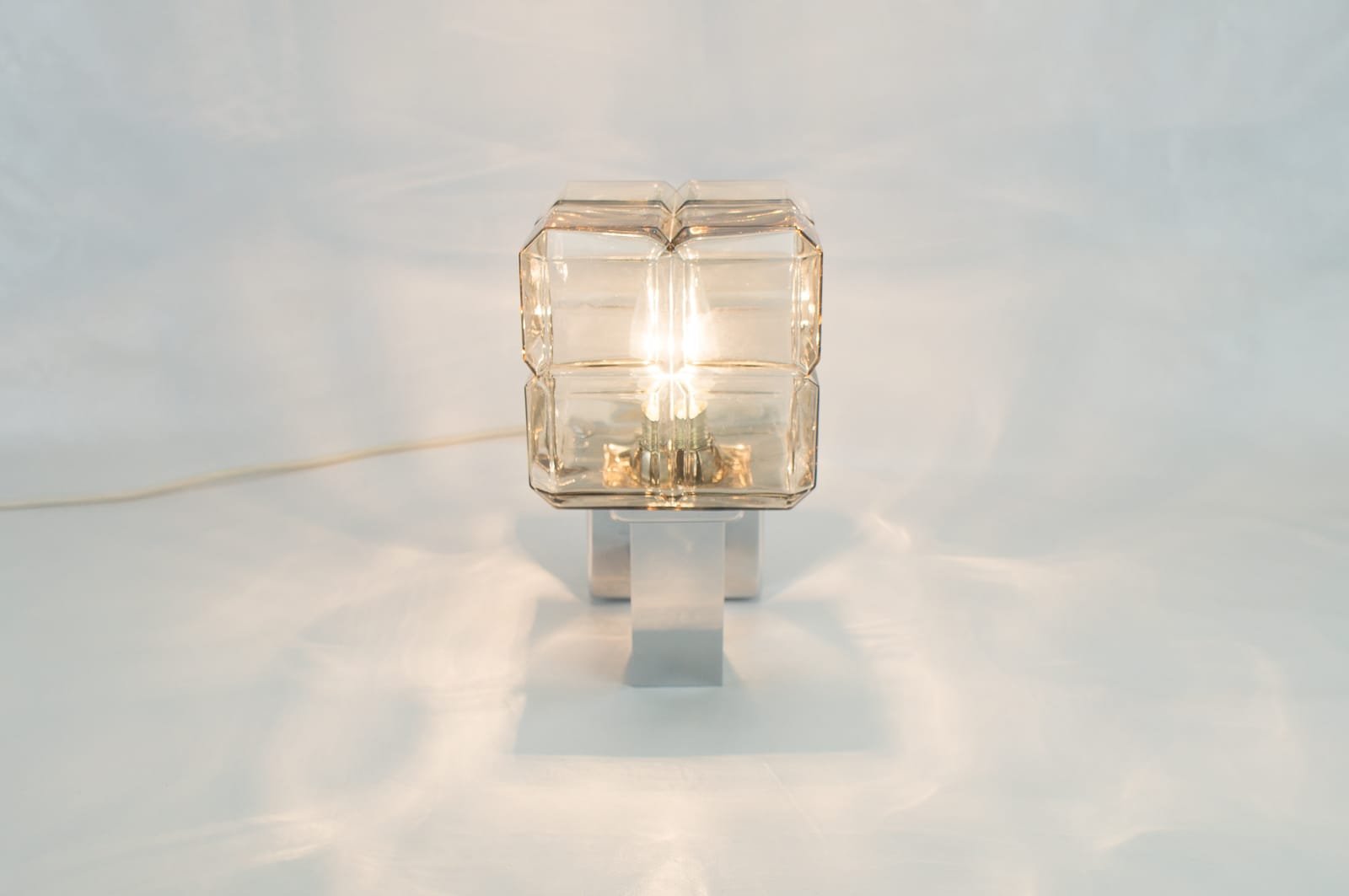 Cubic Chrome & Glass Wall Lights from Hillebrand, 1970s, Set of 2 for ...