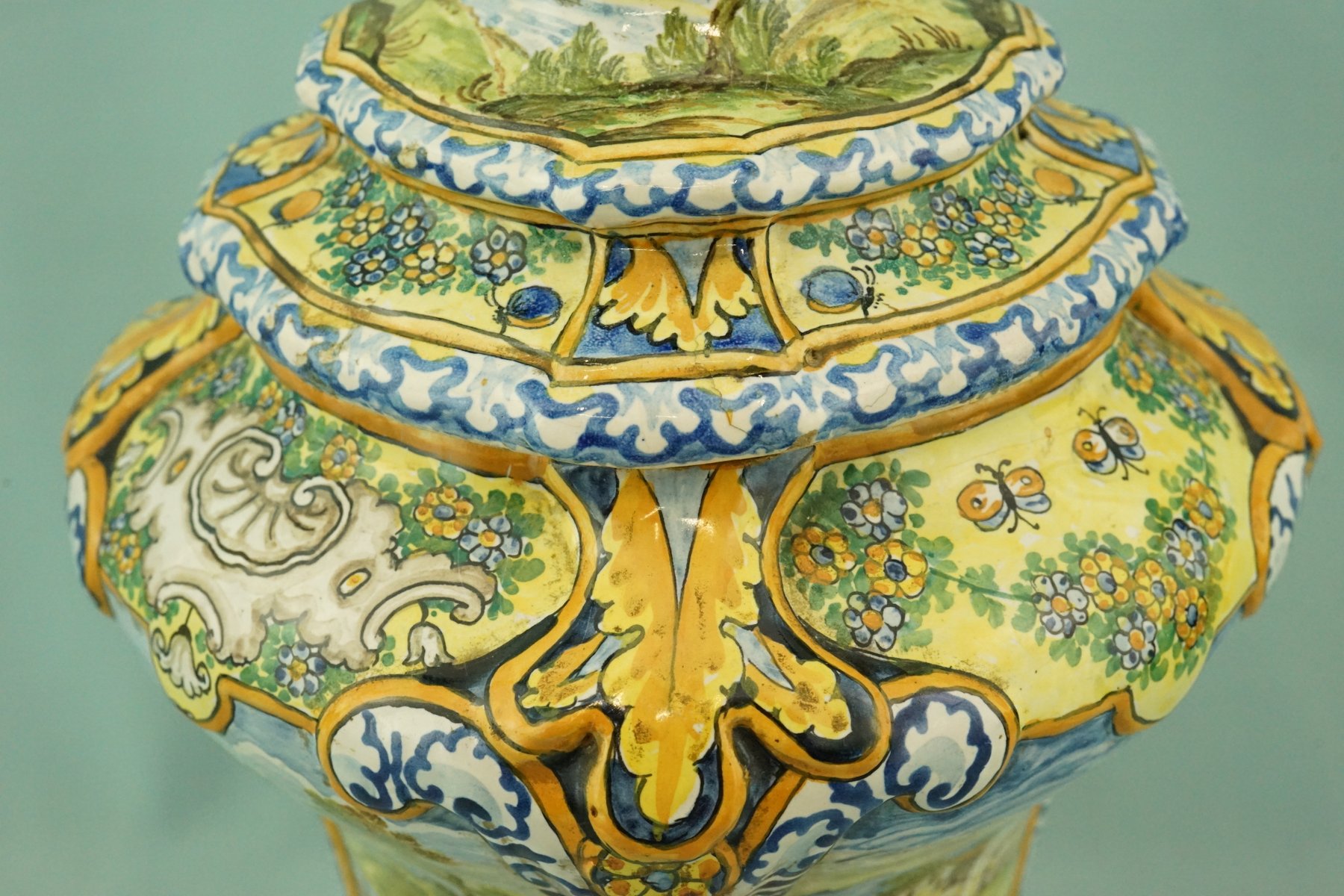 Neo-Renaissance Ceramic Potiche Vase from Castelli for sale at Pamono