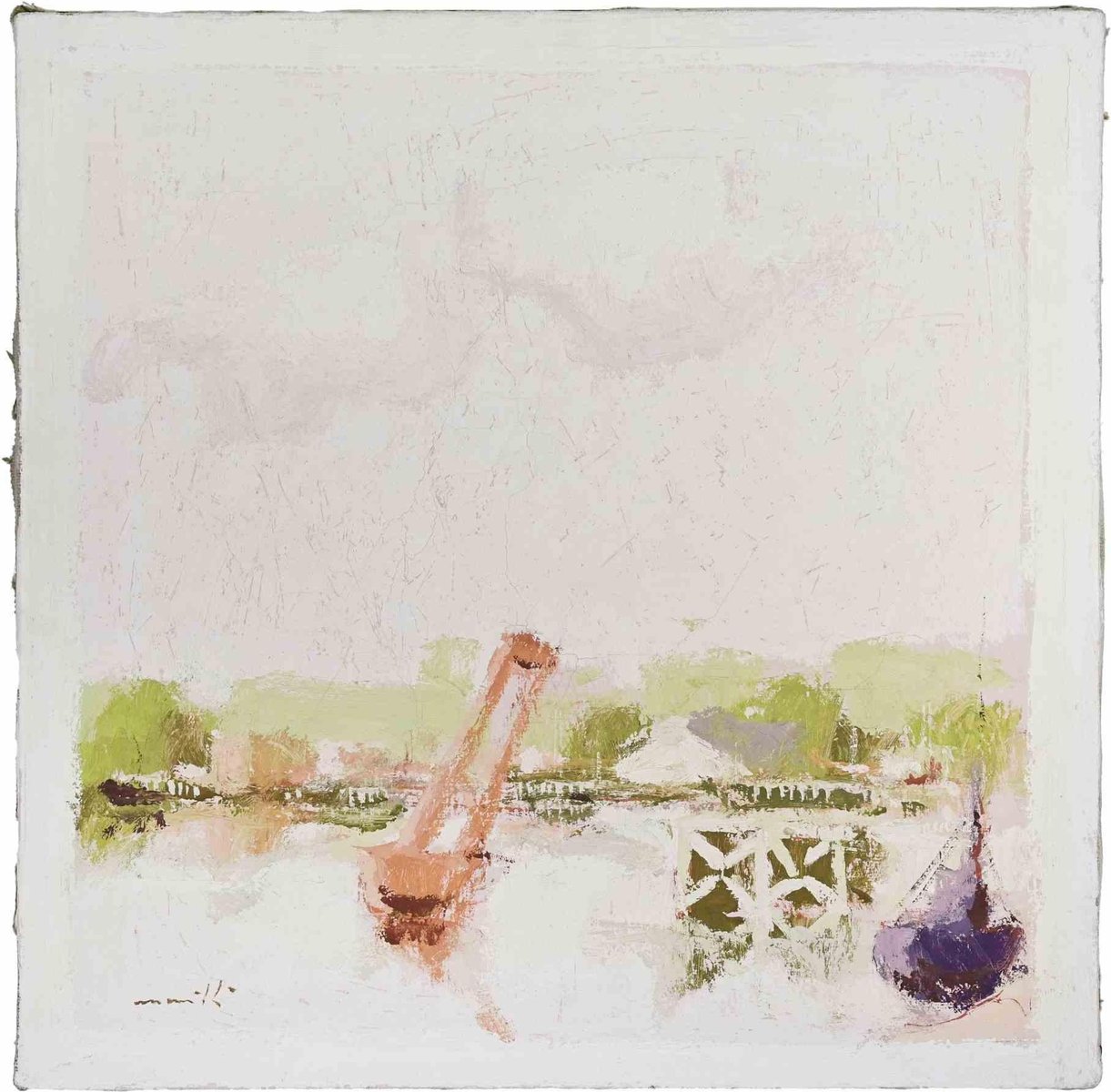 Franco Marzilli, Seascape, Oil Painting, 1970s for sale at Pamono