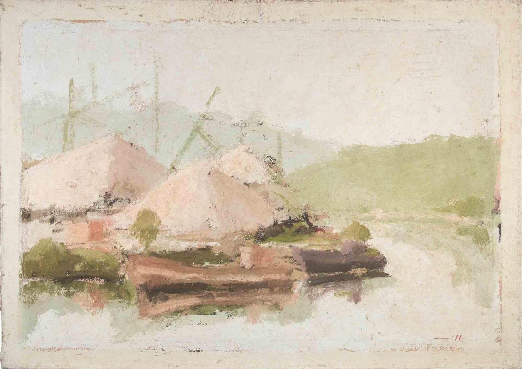 Franco Marzilli, Landscape, Oil Painting, 1970s for sale at Pamono