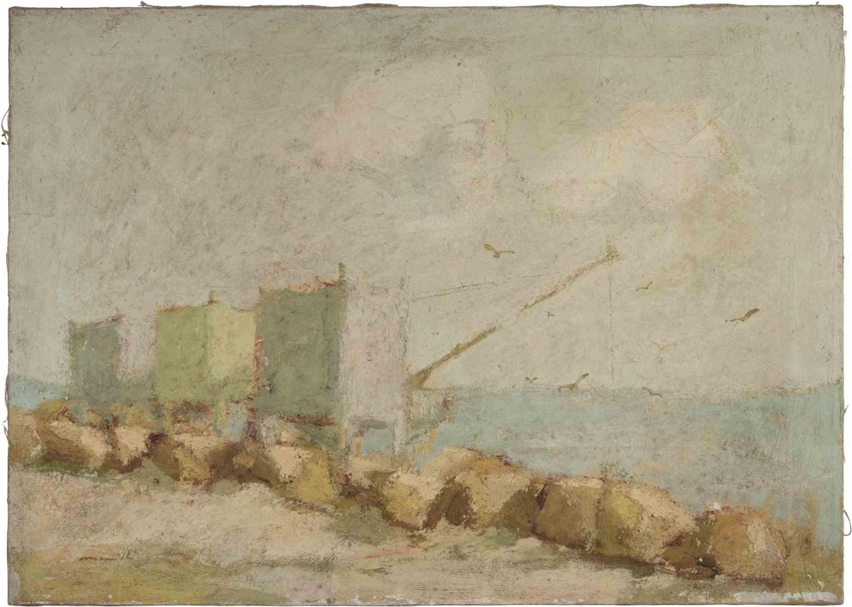 Franco Marzilli, Seascape, Oil Painting, 1970s for sale at Pamono