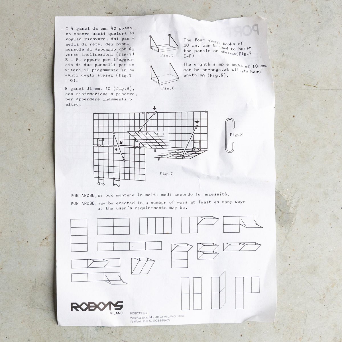 Modular Blue Portarobe System by Piero Polato for Robots Milano for ...