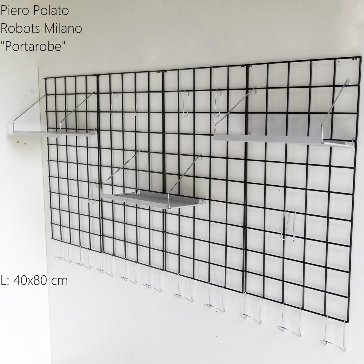 Modular Black Portarobe System by Piero Polato for Robots Milano for ...