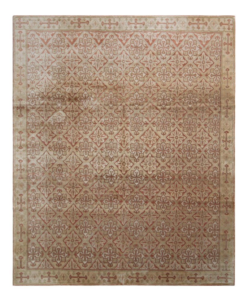 Rug & Kilim’s European Style Art Deco Rug in Beige Brown Geometric ...