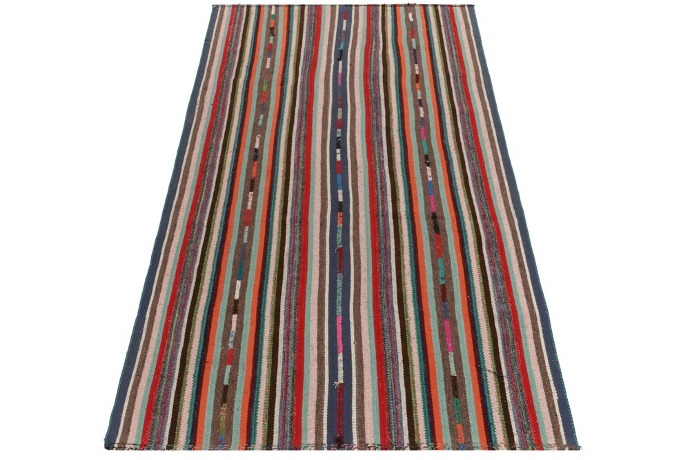 Vintage Chaput Kilim Rug in Polychromatic Stripe Patterns, 1950s for ...
