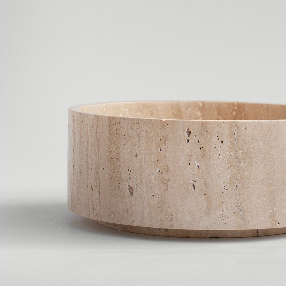 Travertine Cylinder Bowl from Kiwano Concept for sale at Pamono