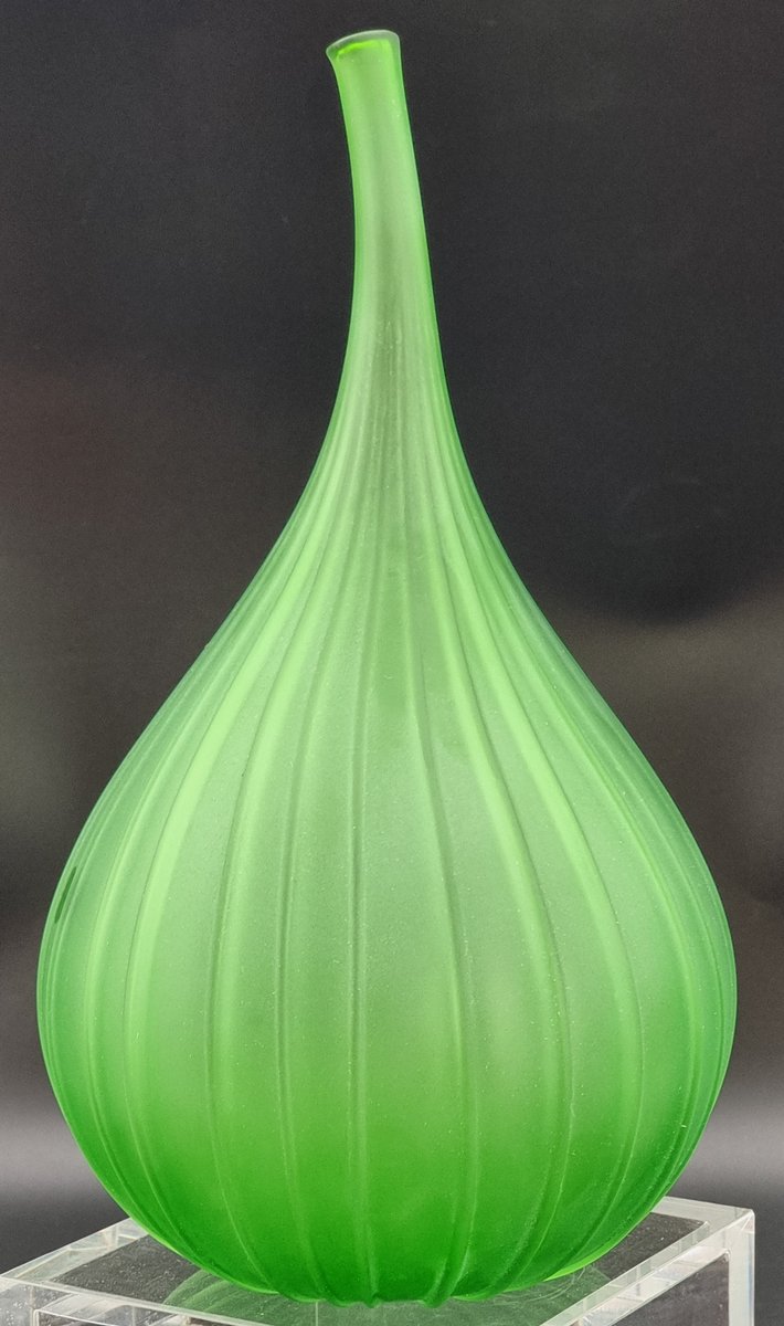 Drops Vase in Green Murano Glass by Renzo Stellon, 2003 for sale at Pamono