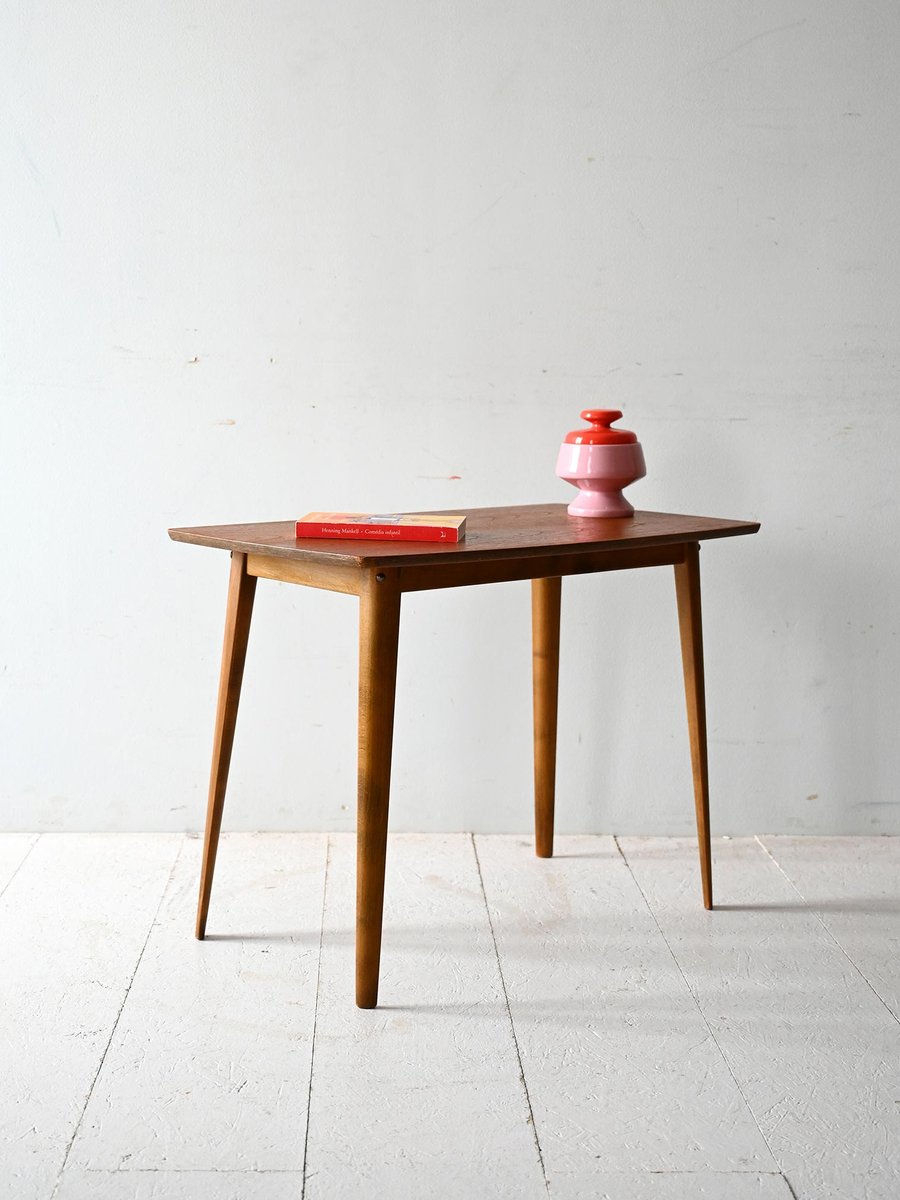 Scandinavian Teak and Beech Coffee Table, 1960s for sale at Pamono