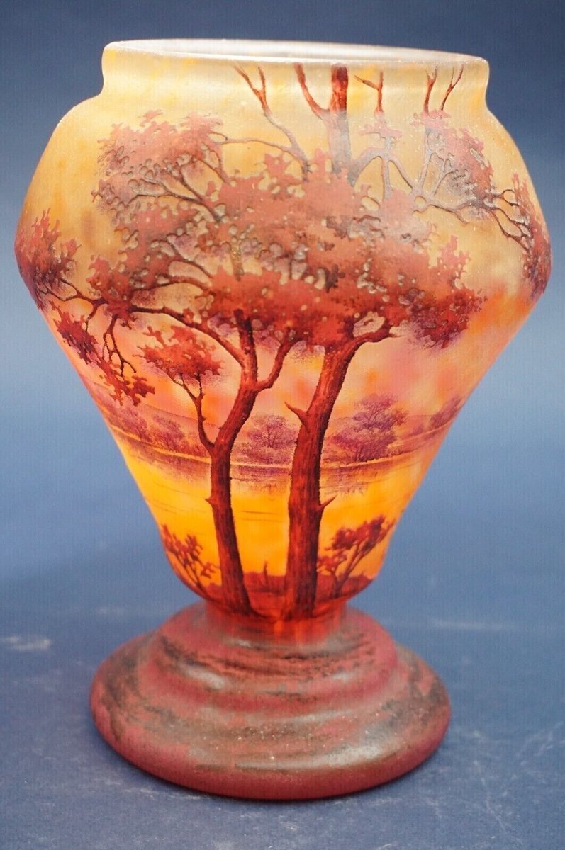 20th Century Blown Glass Vase with Lorraine Cross from Daum Nancy ...