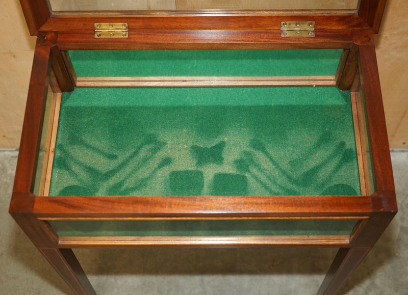 Antique Edwardian Hardwood Glass Display Table, 1910 for sale at Pamono