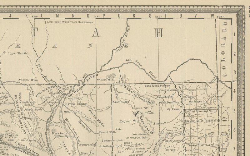 Map of Arizona Railroads with Mines and Early Frontier Settlements ...