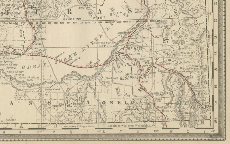 Idaho Map of The Gem States Railroads with Mining Camps and Counties ...