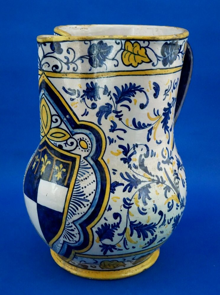 Antique Renaissance Majolicated Ceramic Jug Vase by Montelupo ...