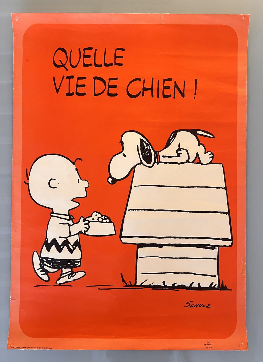 Vintage French Snoopy It's a Dog's Life Poster after Charles Schulz ...