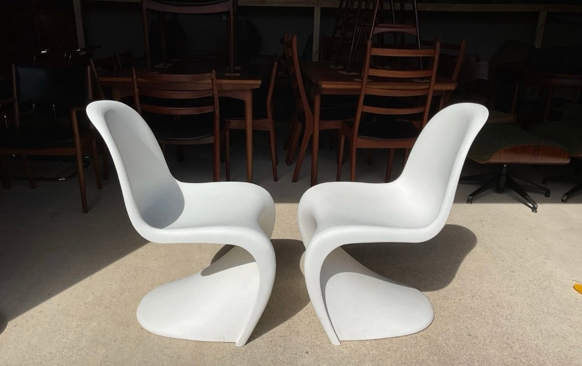 Chaises Panton Classic Chair S Blanches par Vitra, 1990s, Set de 2 en ...