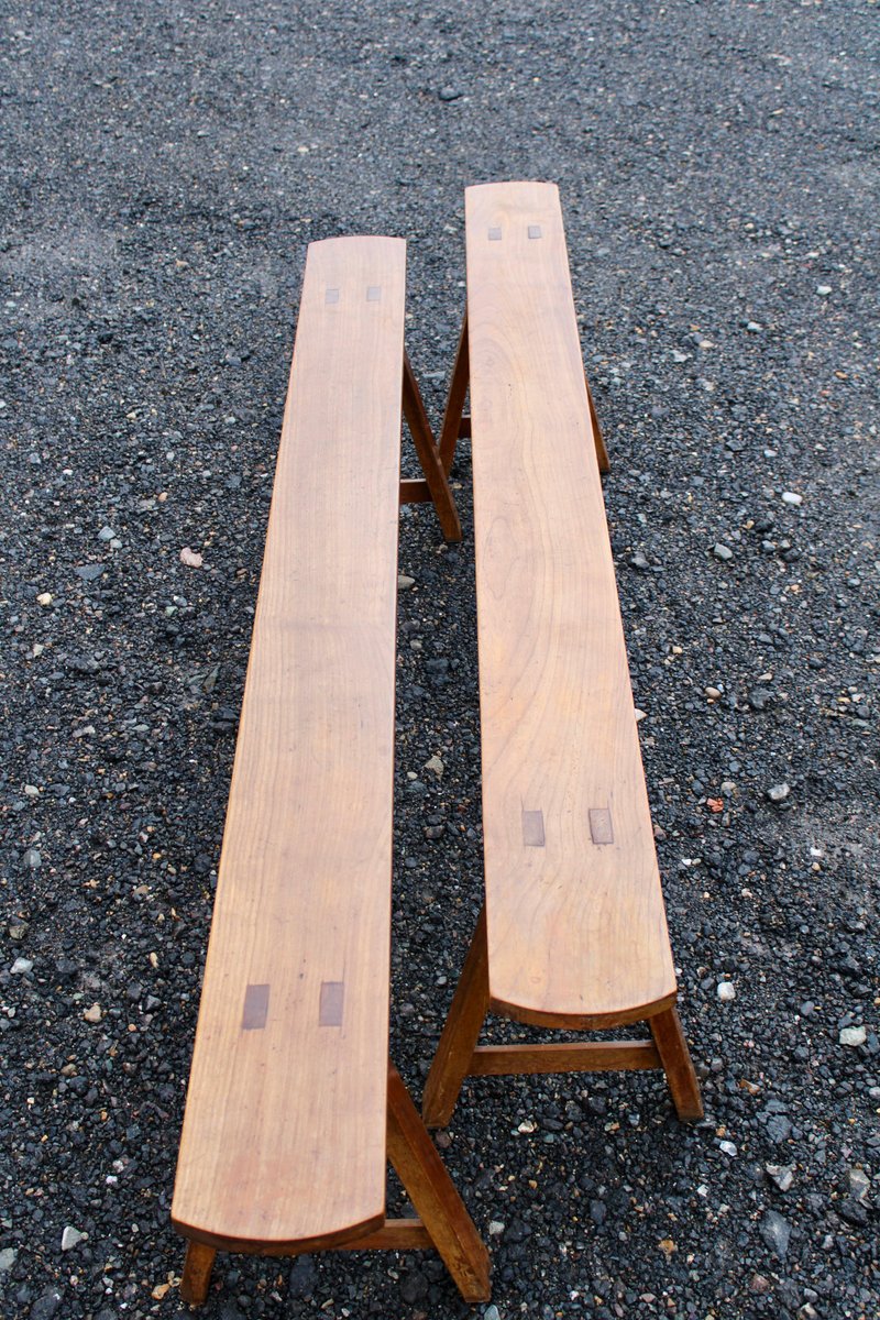 Antique French Cherry Wood Bench, 1800s for sale at Pamono