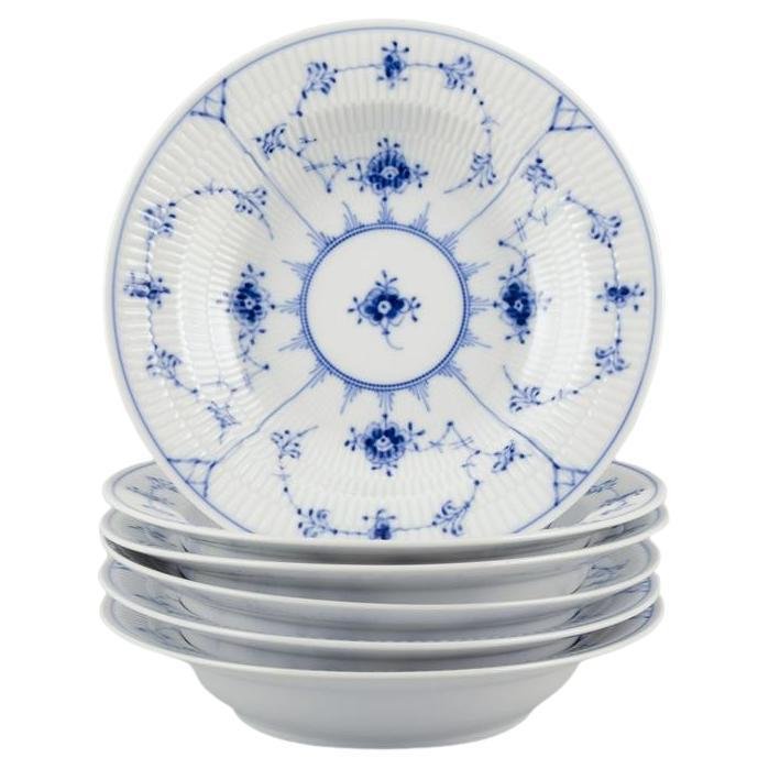 Blue Fluted Plain Deep Plates in Porcelain from Royal Copenhagen, 1980s ...