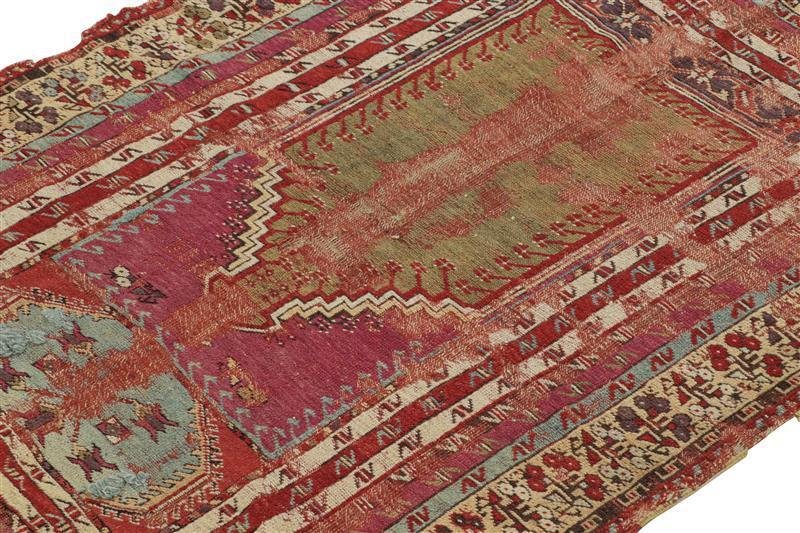 Antique Red Tribal Rug in with Mihrab and Geometric Patterns for sale ...