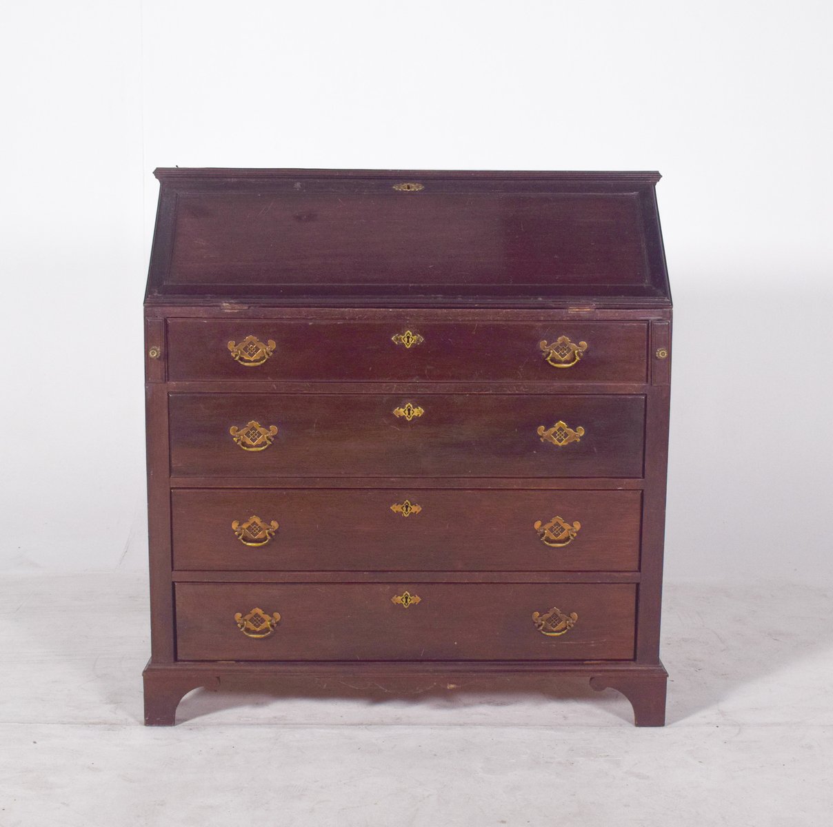 Antique Portuguese Paper Chest of Drawers in Dark Wood for sale at Pamono