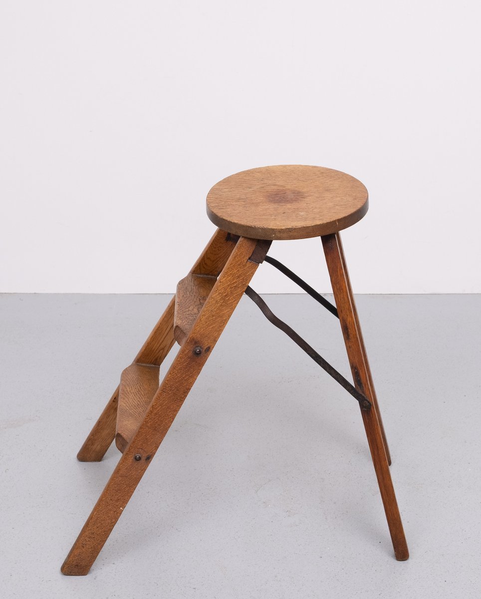 Oak Folding Library Steps, Holland, 1950s for sale at Pamono
