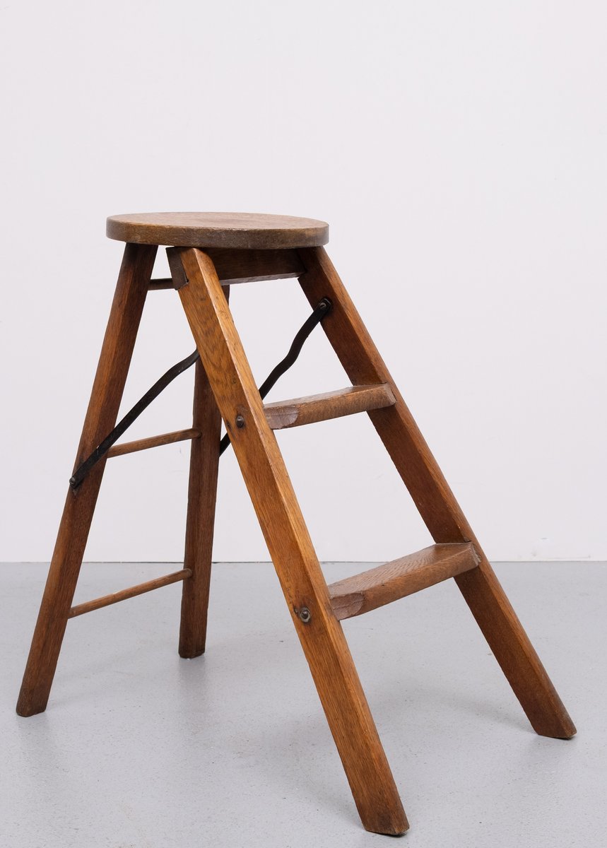 Oak Folding Library Steps, Holland, 1950s for sale at Pamono