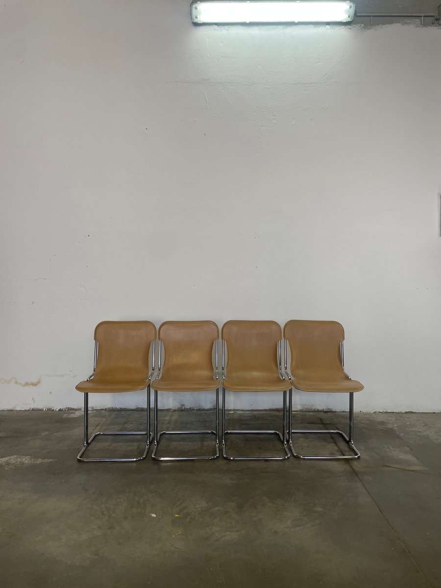 Calla Chairs in Leather attributed to Antonio Ari Colombo for Arflex ...