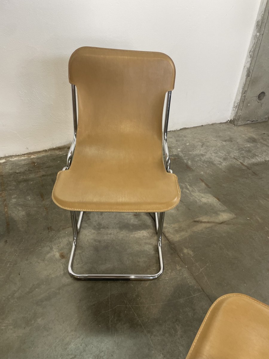 Calla Chairs in Leather attributed to Antonio Ari Colombo for Arflex ...