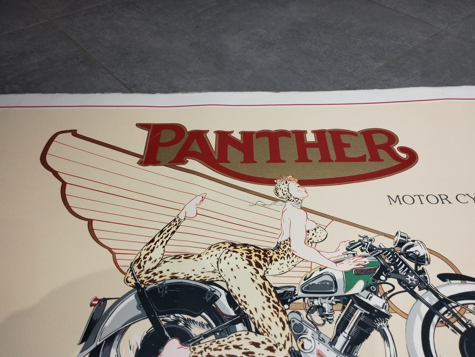 Automobilia Model 100 Rewind Panther Motorcycle Poster, 1970s for sale ...