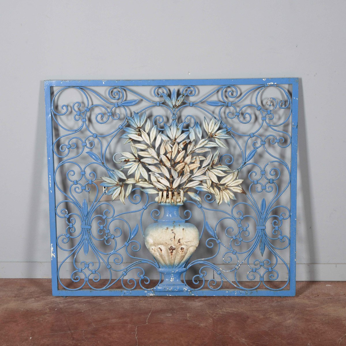 20th Century Light Blue Iron Fireplace Cover or Spark Guard for sale at ...