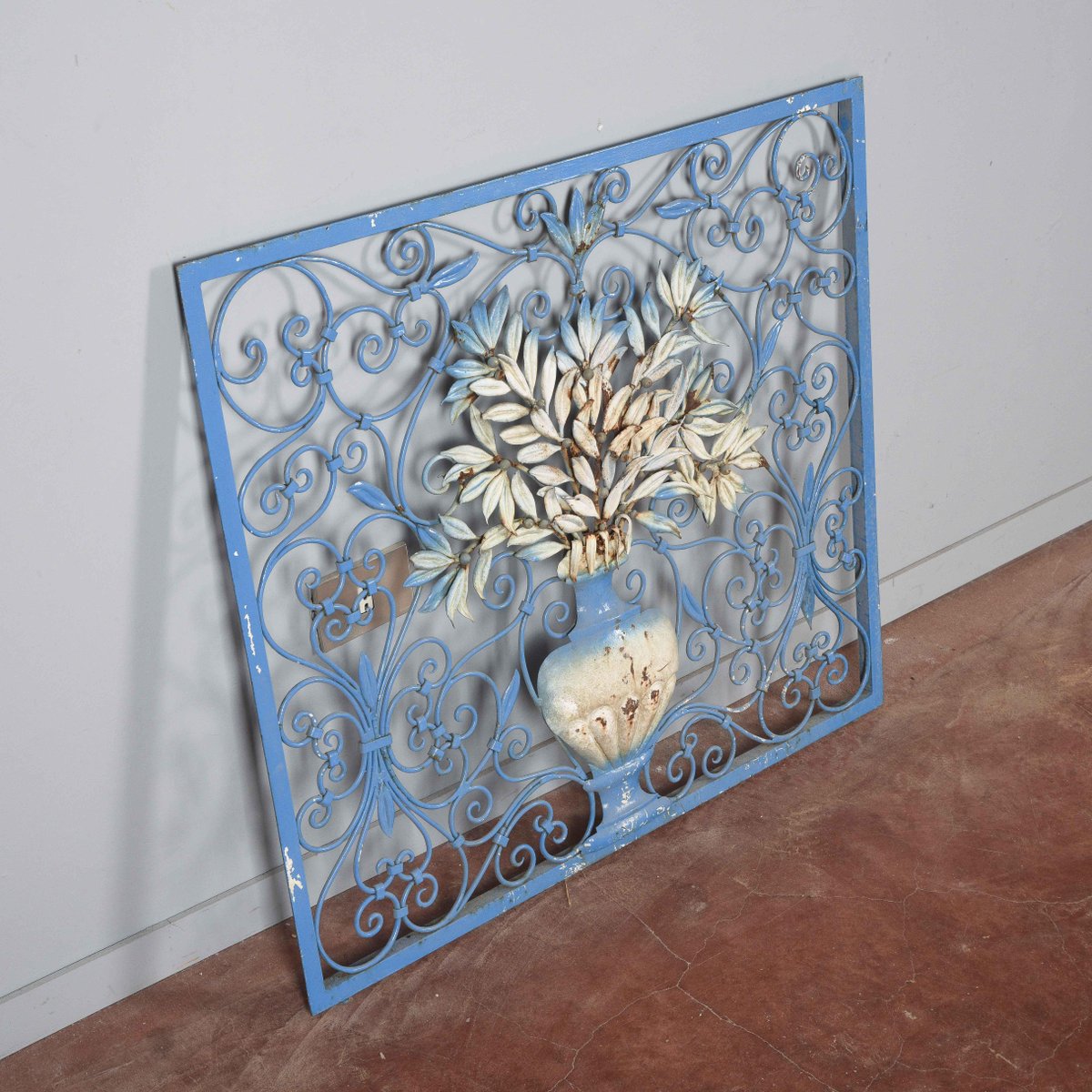 20th Century Light Blue Iron Fireplace Cover or Spark Guard for sale at ...