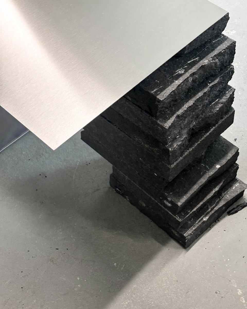 Black Basalt and Stainless Steel Coffee Table by Case Studios for sale ...