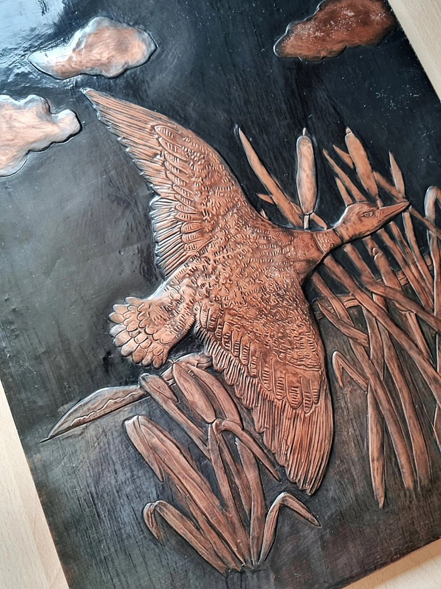 Vintage Handmade Relief of Duck, 1950s for sale at Pamono