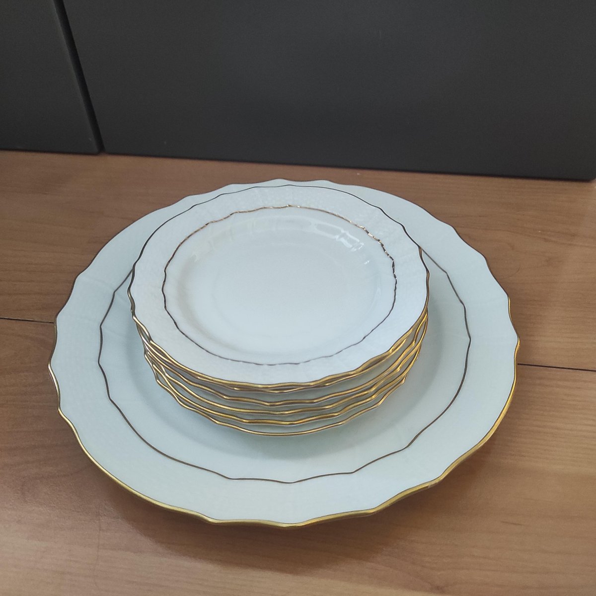 Cake Plate Set from Herend, 1950s, Set of 7 for sale at Pamono