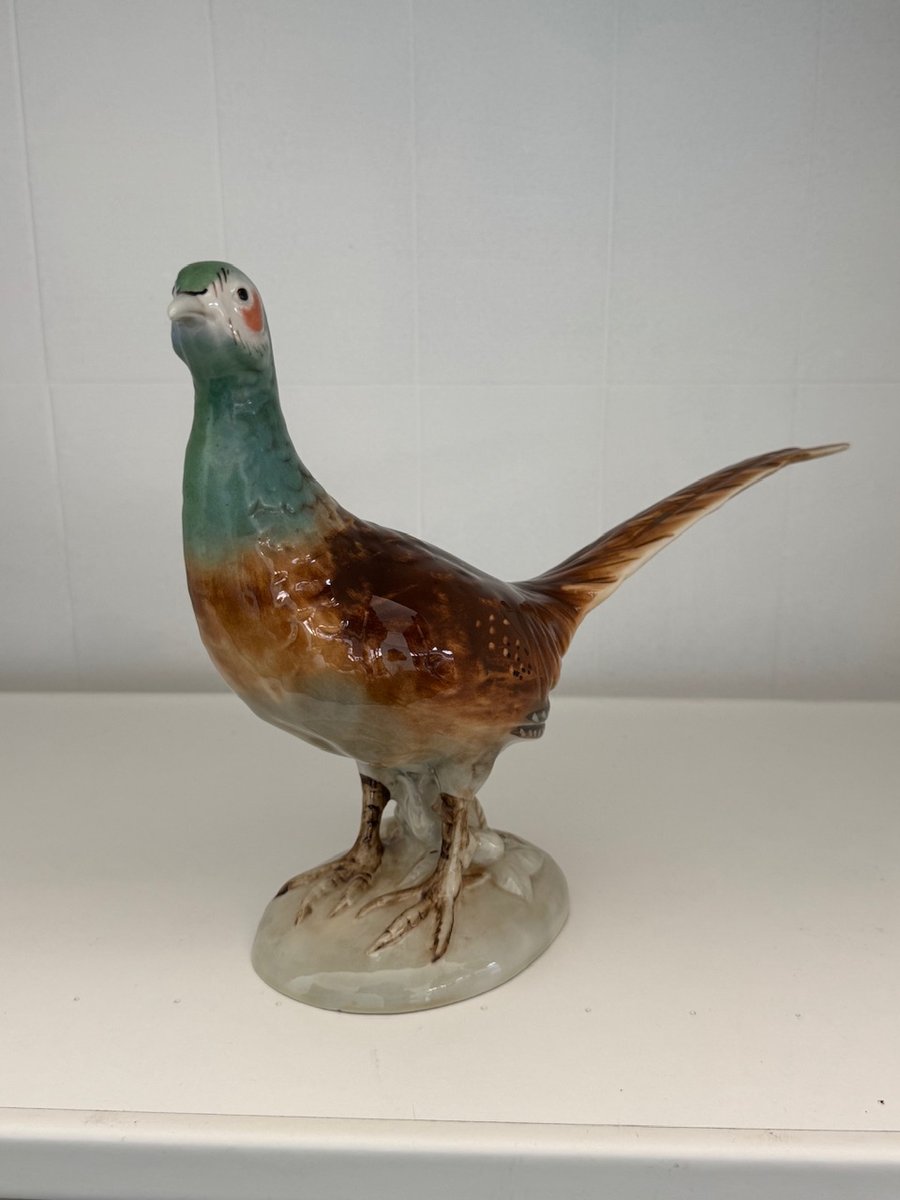 Porcelain Pheasant Statue from Royal Dux, 1960s for sale at Pamono
