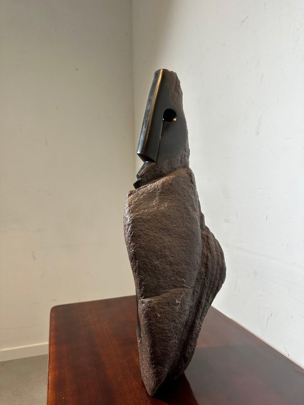 Abstract Modernist Soapstone Sculpture for sale at Pamono