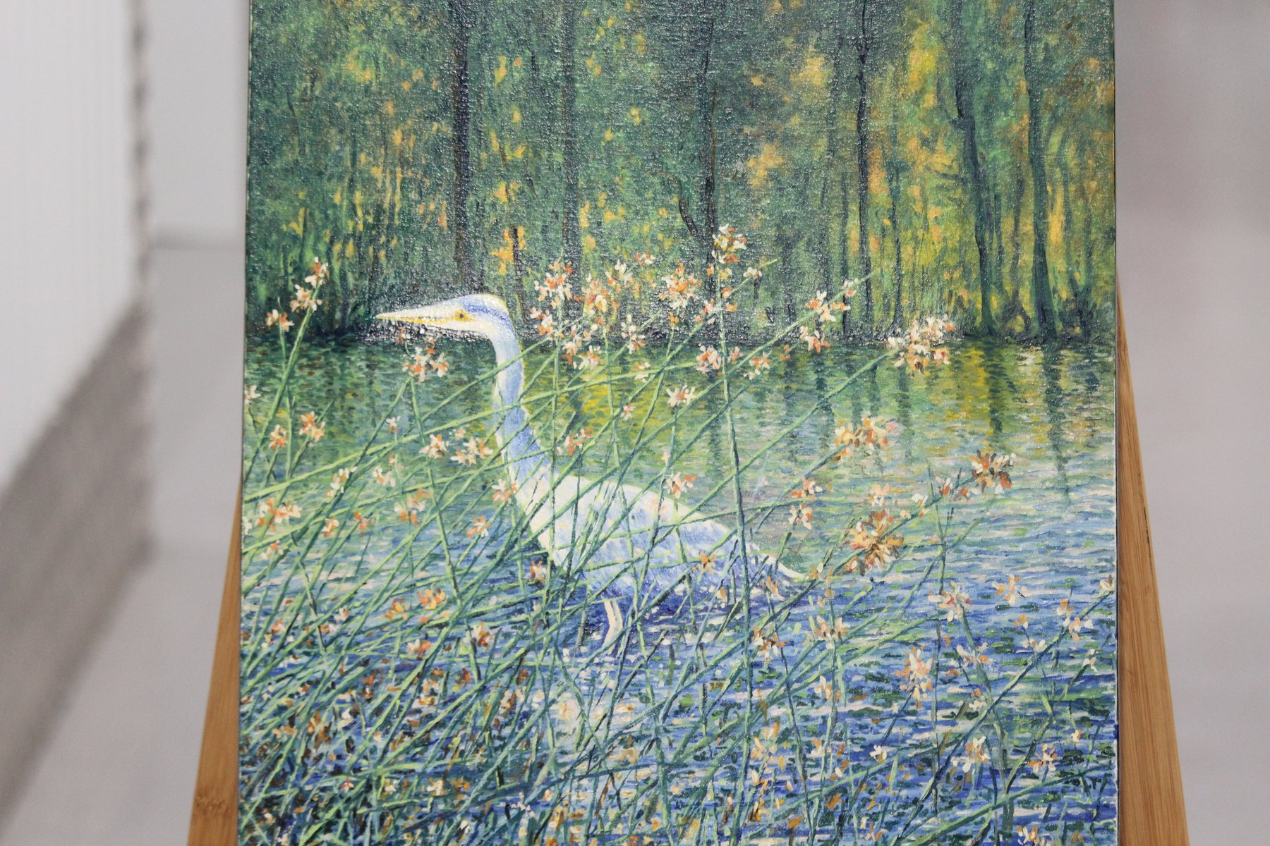 French Artist, Impressionist Crane Bird, Oil on Canvas, 2000s for sale ...