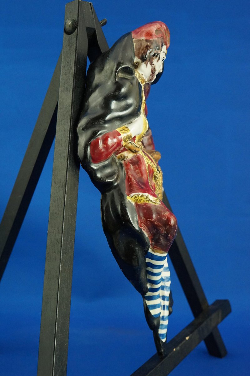 Early 20th Century Ceramic Wall Plaque Commedia Dellarte Mask Sandrone ...