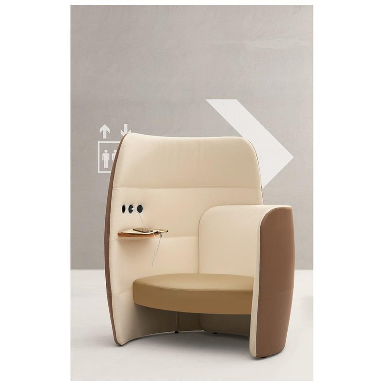 Only Ju Relax Pod Seating with Oak Shelf and USB Socket by Quinti ...