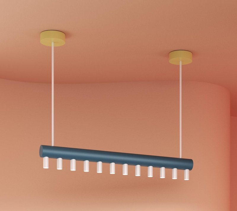 Blue and Yellow Array Pendant Light by Atelier Areti for sale at Pamono