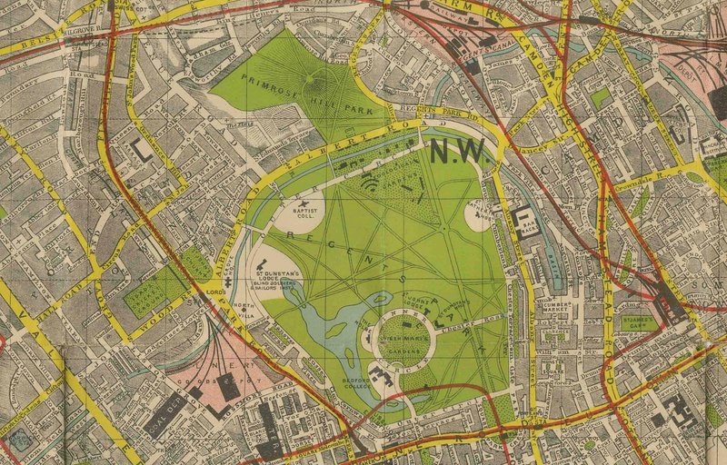 Vintage Map of London, 1930 for sale at Pamono