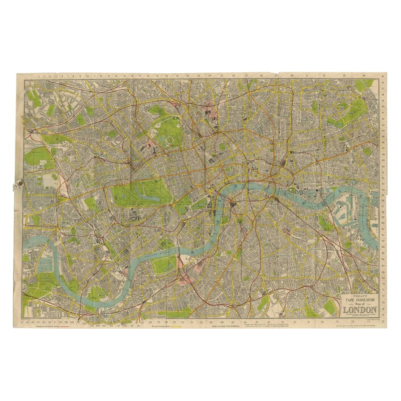 Vintage Map of London, 1930 for sale at Pamono
