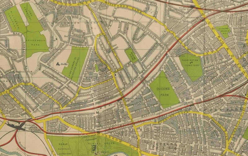 Vintage Map of London, 1930 for sale at Pamono