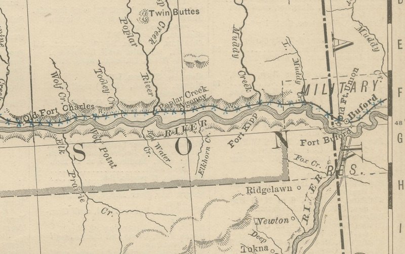 Map of Montana Railroads, Indian Reservations and Frontier Settlements ...